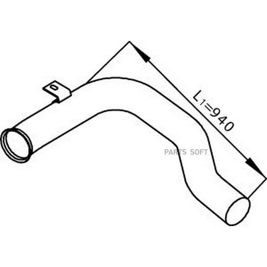 Труба приемная ! E-line (упрощ. версия) 3-изг \DAF 95XF 95.380-480 от официального дистрибьютора, DINEX, артикул 22227