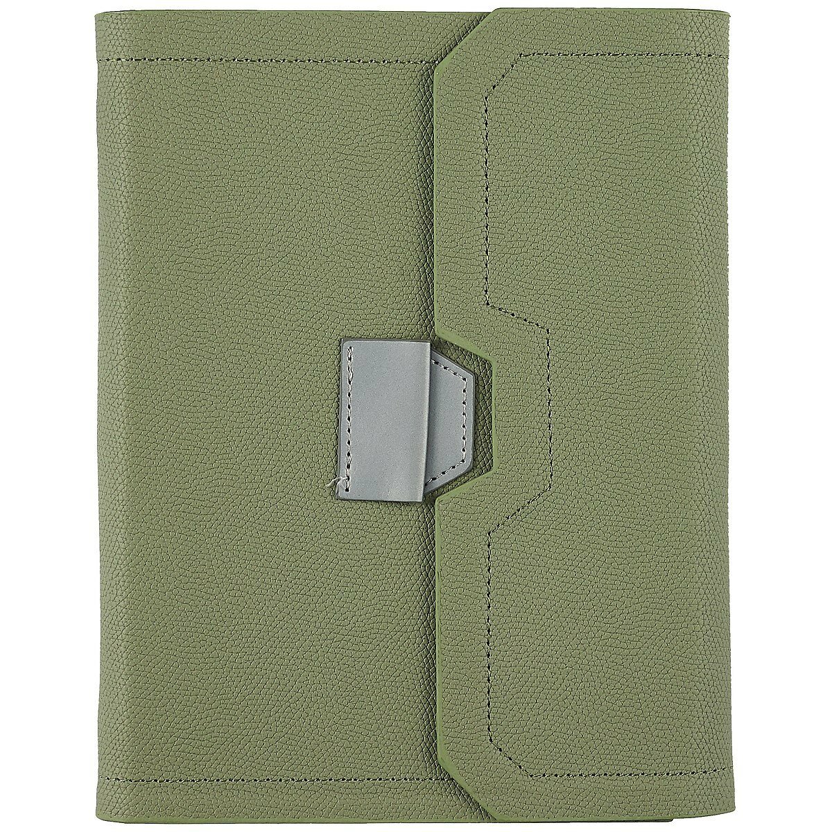Ежедневник-органайзер недат. А5+ 120л 160*225 "Джут" оливковый, тв. переплет, 4 кольца, магнит. клапан, тонир. блок
