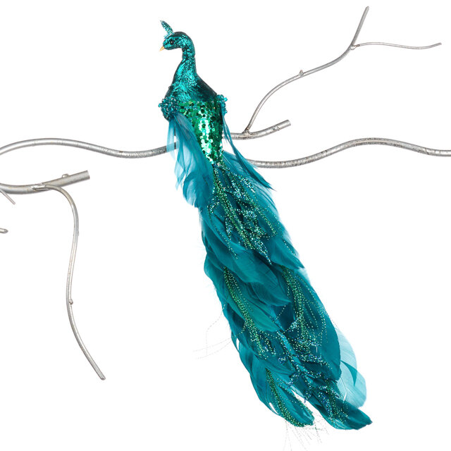 Декоративное украшение Павлин - La Viconte 36 см, клипса, Goodwill, MC40521