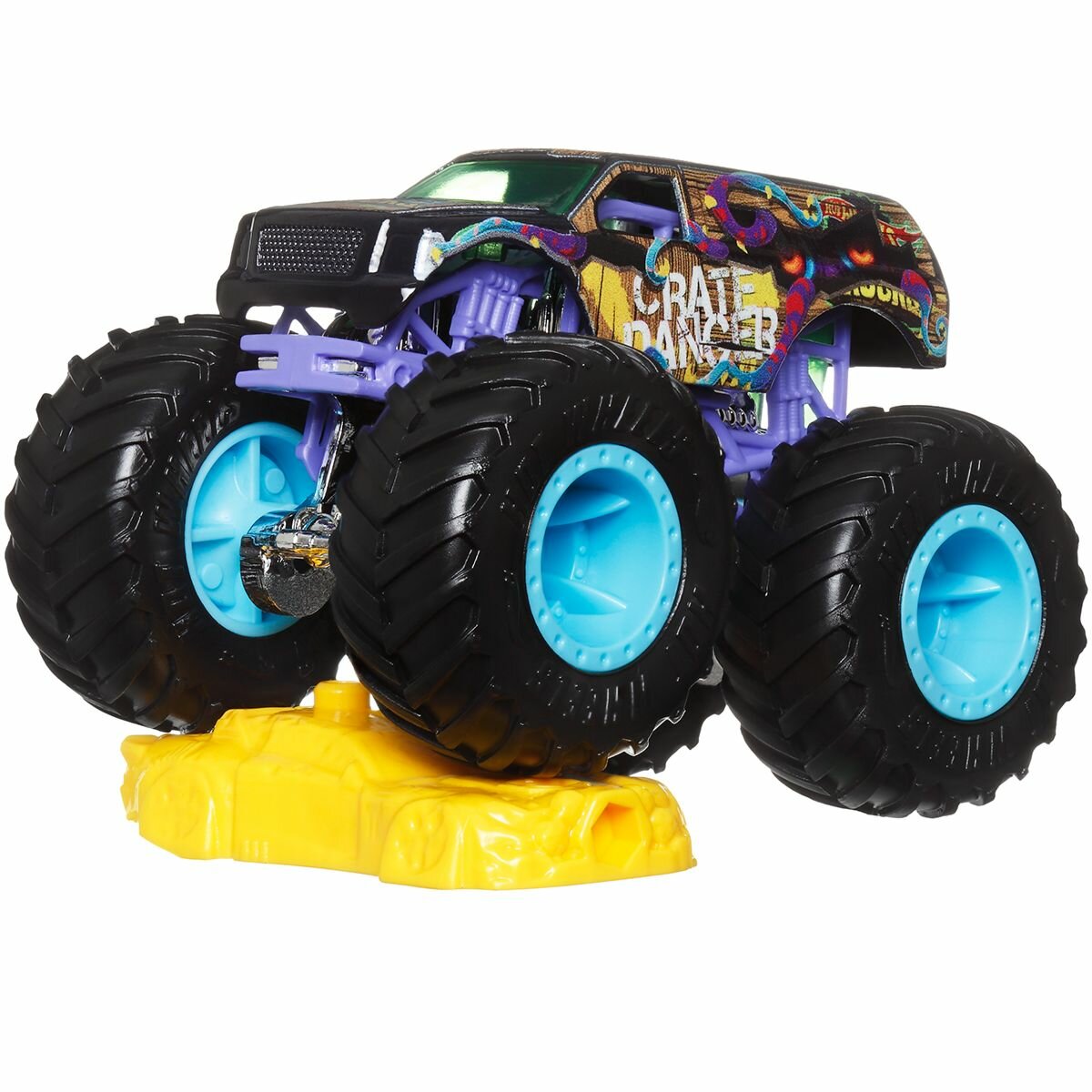 Детская машинка Hot Wheels Monster Trucks CRATE DANGER, внедорожник-монстр, инерционная, масштаб 1:64, для улицы и дома