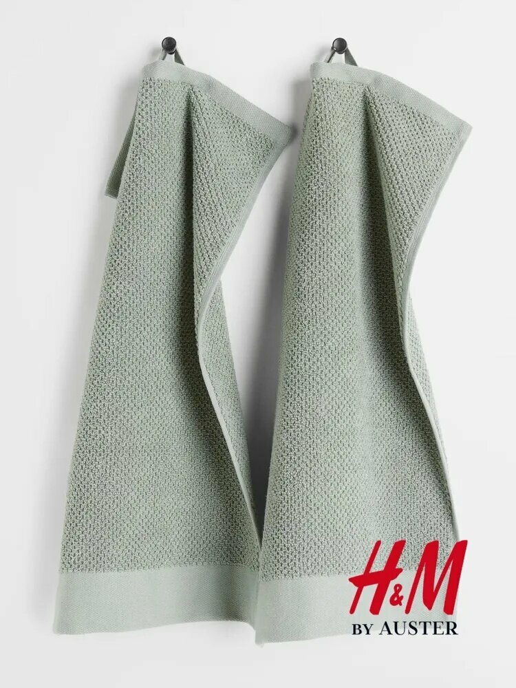 H&M Гостевое полотенце, Хлопок, 30x50 см, светло-зеленый, 2 шт.