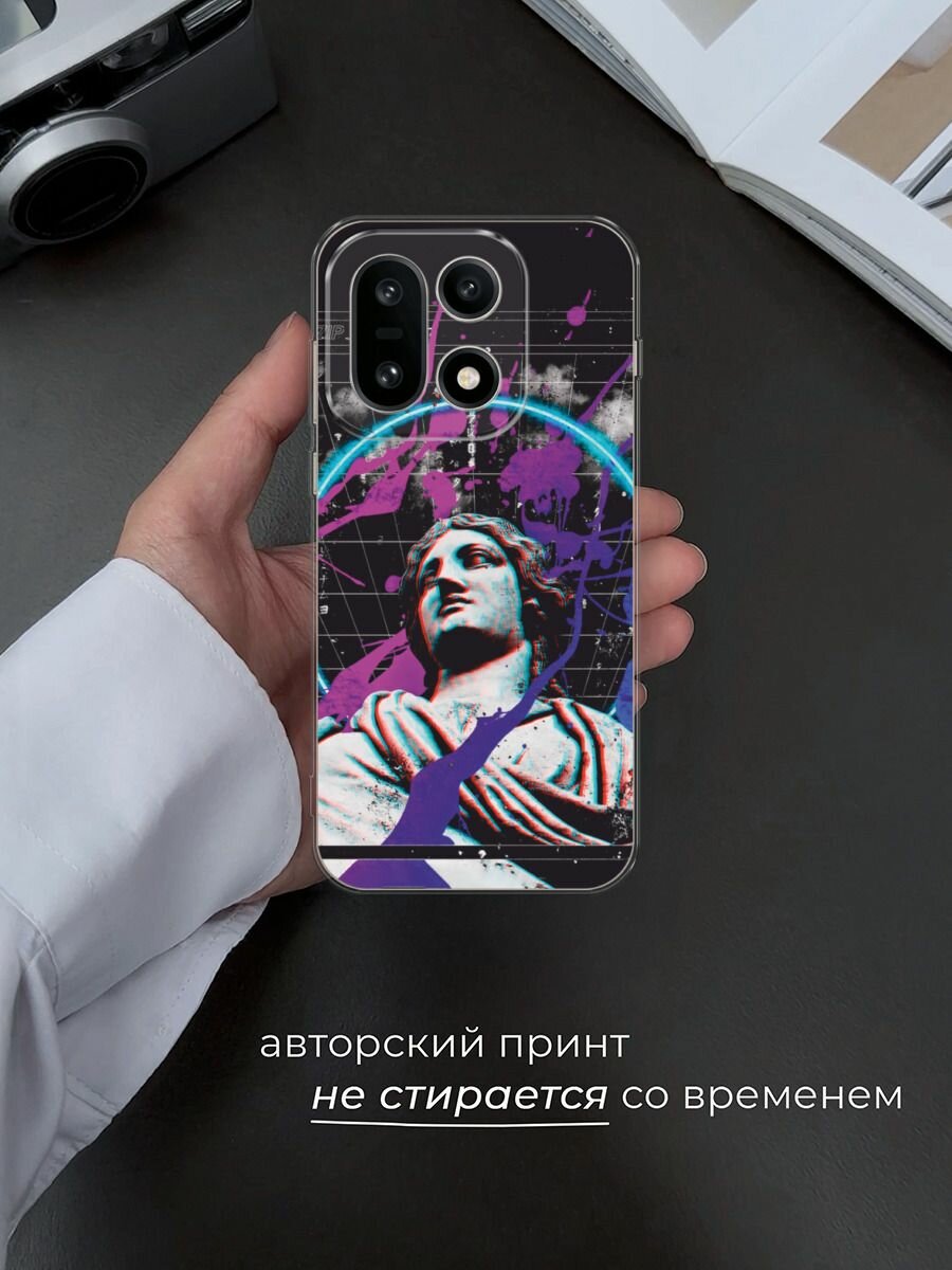 Силиконовый чехол на OnePlus 15 / Ван Плас 15 с принтом Глитч Антик — фото 1