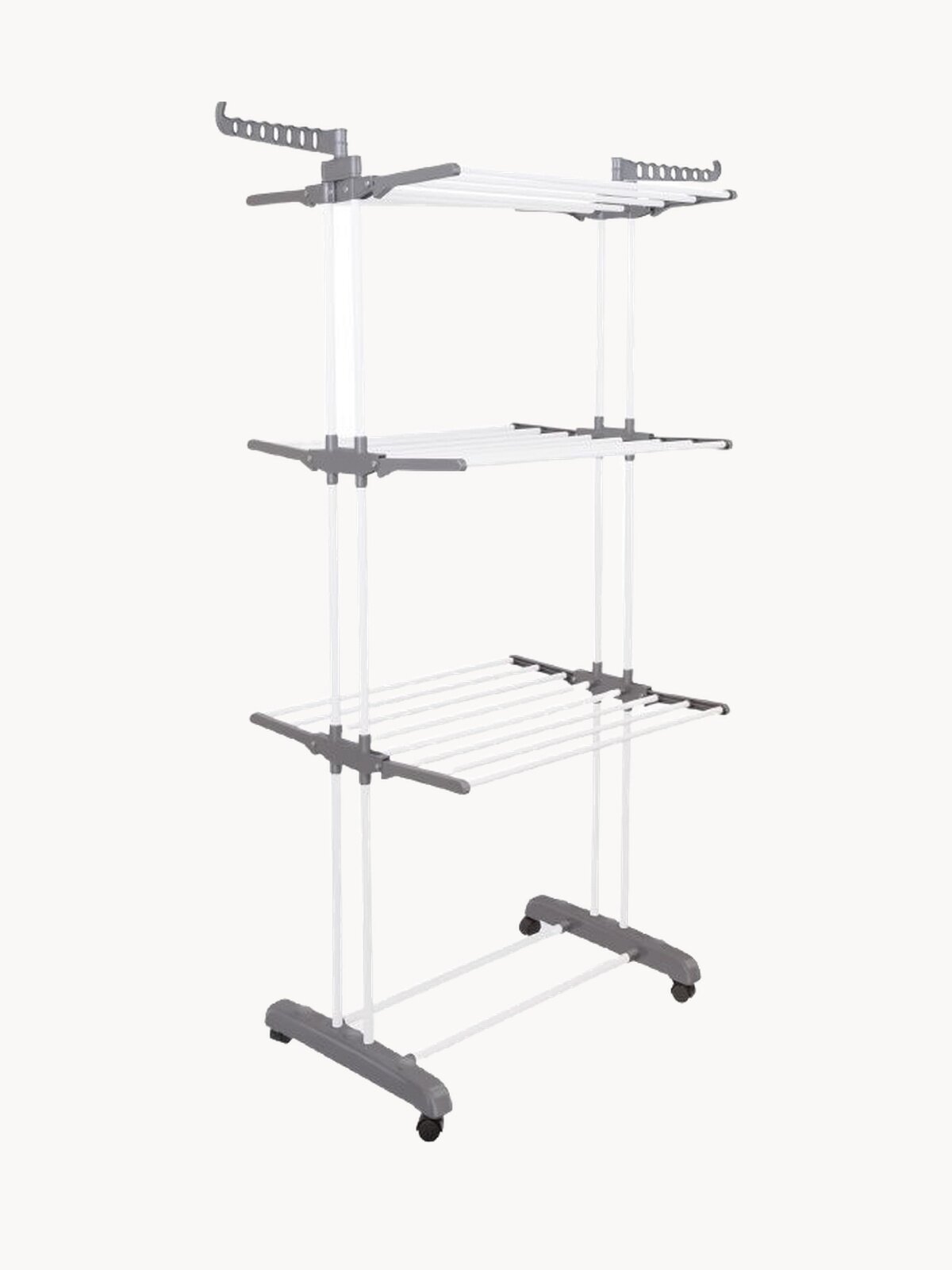 Сушилка для белья напольная на колесиках Vidovito, складная, вертикальная, 3 полки, 170х77х65 см, серая, код VIDOVITO15