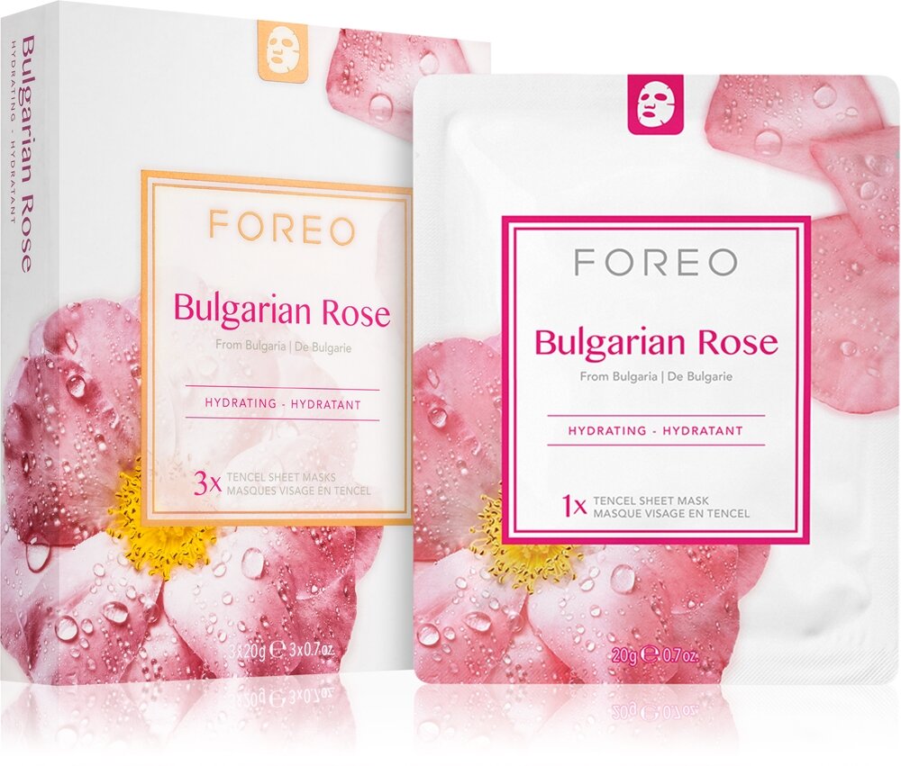 Foreo Тканевая маска для лица Farm to Face с болгарской розой Sheet Mask Bulgarian Rose, 3х20 мл