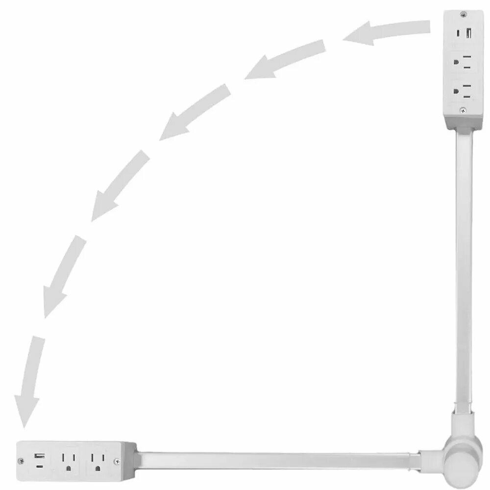 Удлинитель розетки с 2 USB-A и USB-C для настенного зарядного устройства