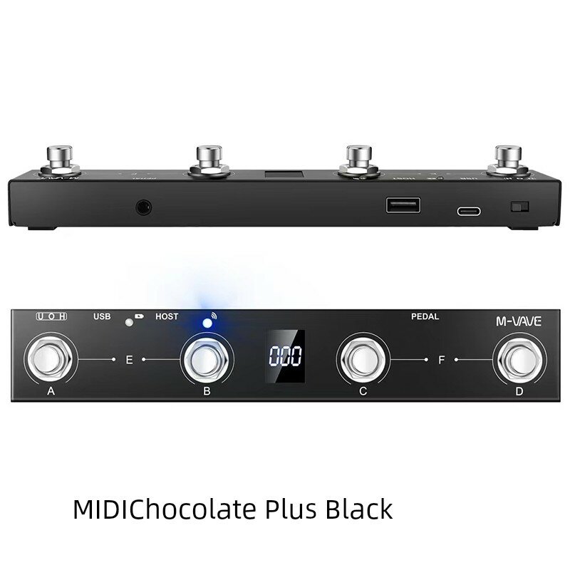 Педальный контроллер MIDI Chocolate Plus в черном цвете для выступлений на электрогитаре