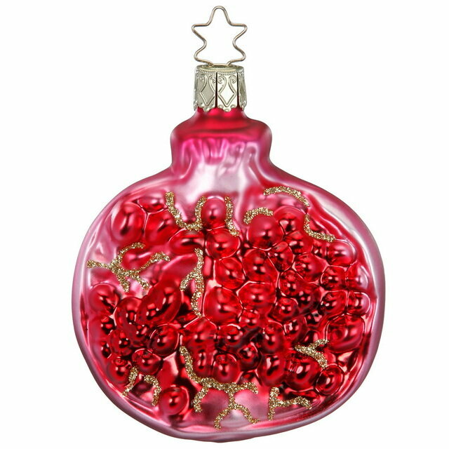 Стеклянная елочная игрушка Гранат - Pescantina 9 см, Inge Glas, 10136S024