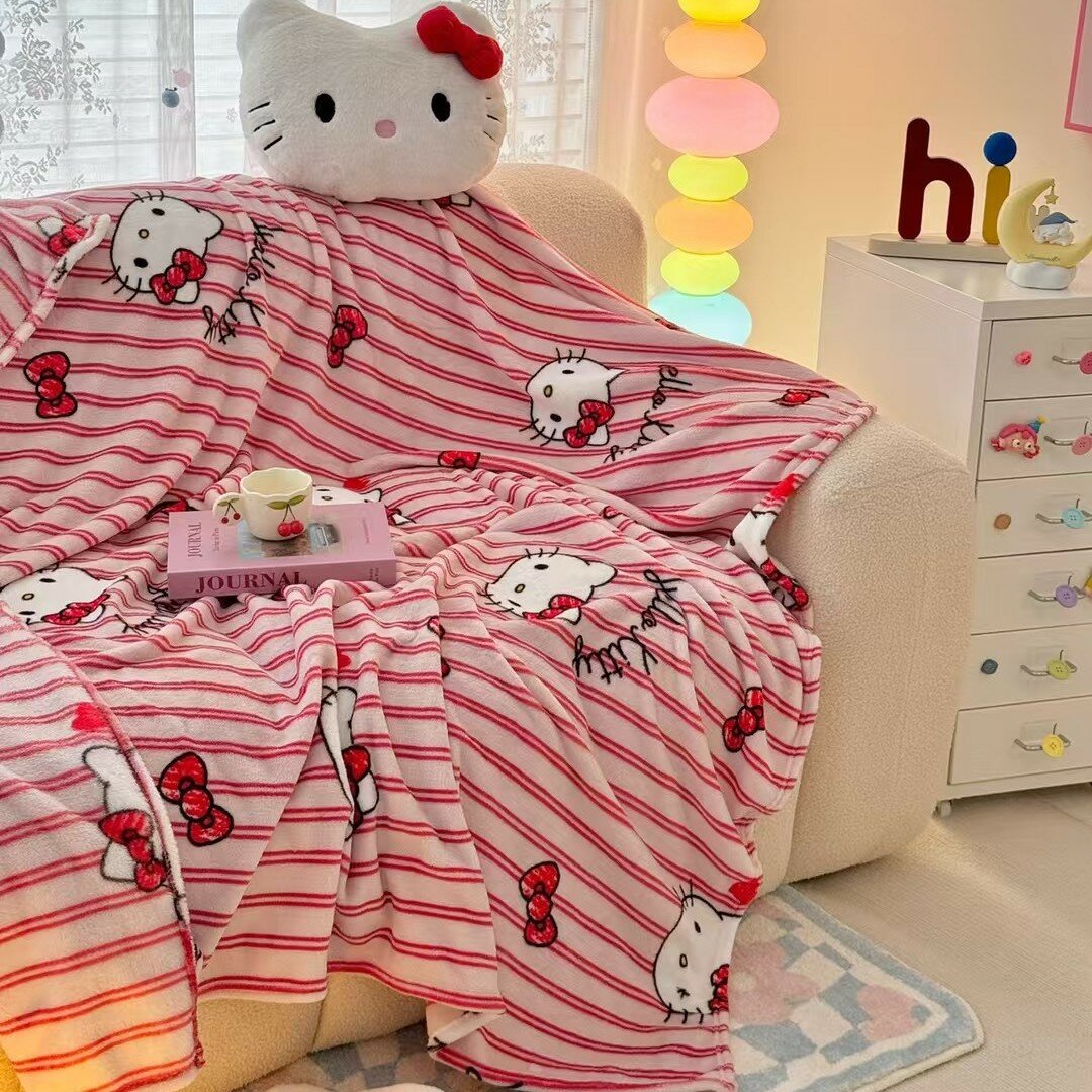 Двустороннее одеяло из молочного бархата с рисунком Sanrio-Линия kt cat 200*230cm