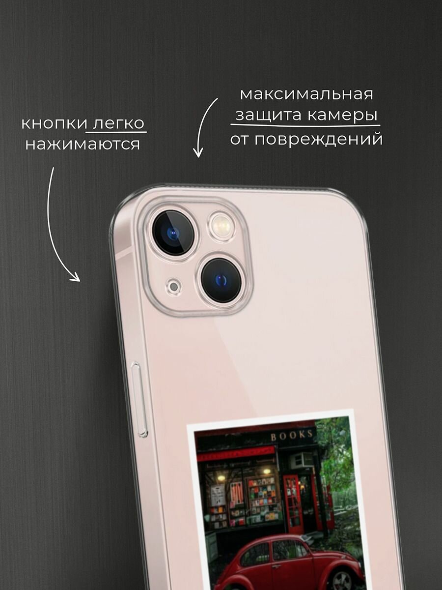 Чехол на Apple iPhone 13 / Айфон 13 с принтом Осенний палароид красный — фото 1