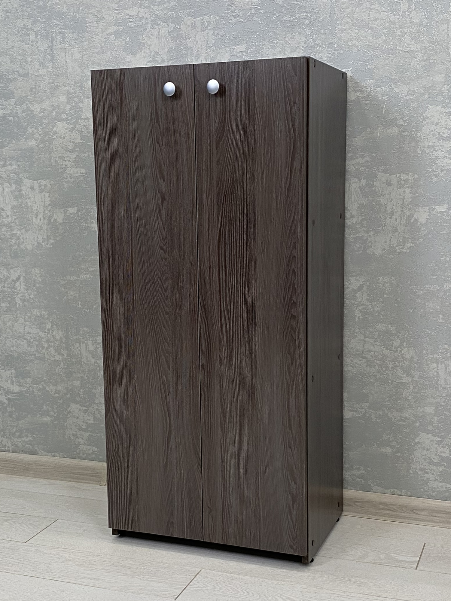 Комод СТ-14, 50x112x34 см, узкий, универсальный, тёмно-коричневый, цвет Ясень Анкор тёмный , с доводчиком, 3 полки