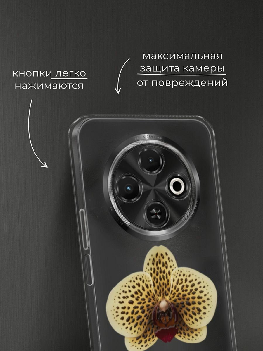 Чехол на Tecno Spark 30C / Текно Спарк 30C с принтом Желтая орхидея — фото 1