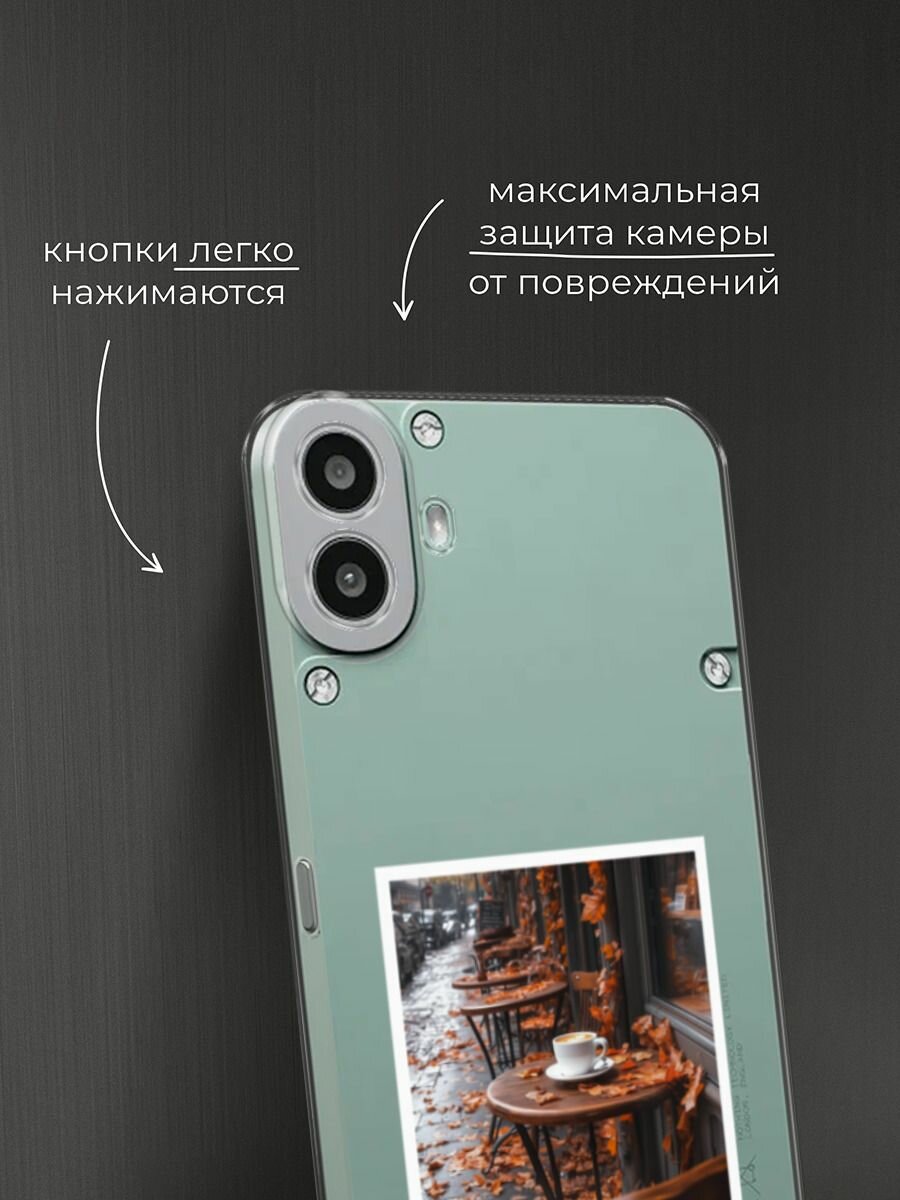 Силиконовый чехол на CMF Phone 1 / CMF Фон 1 с принтом Осень и кофе — фото 1