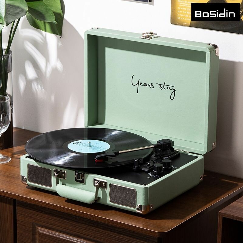 Портативный мини граммофон с Bluetooth для виниловых пластинок