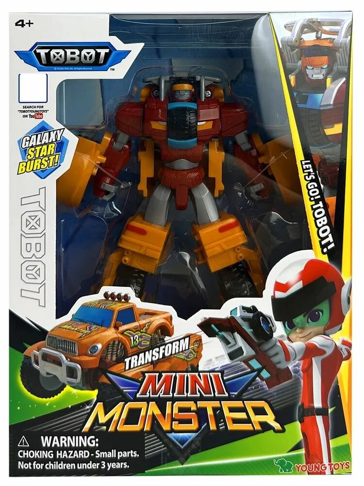 Трансформер YOUNG TOYS Tobot Mini monster 301097, красный/оранжевый