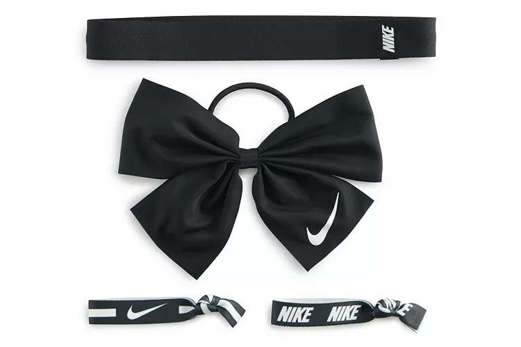 Резинки для волос женские Nike черные, стильные, прочные, 3 шт.