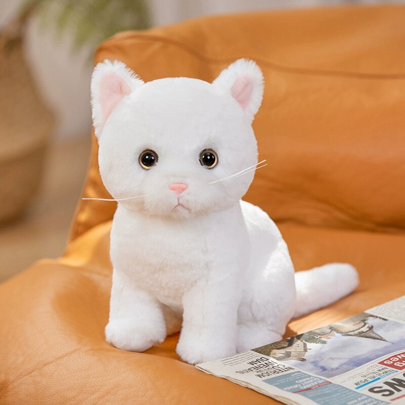 Мягкая игрушка в виде черного кота, белый кот, оранжевый кот, кукла, подарок на день рождения для мальчиков и девочек