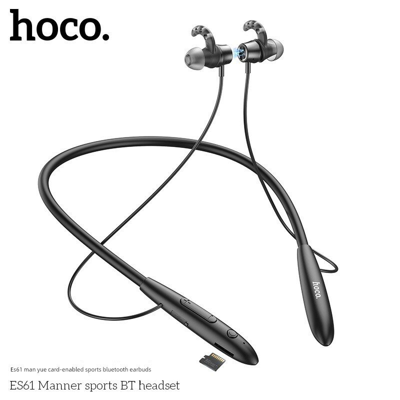 HOCO ES61 беспроводные наушники-нейкбанд для спорта, 20-часовая батарея, переключение языков (английский/китайский) -