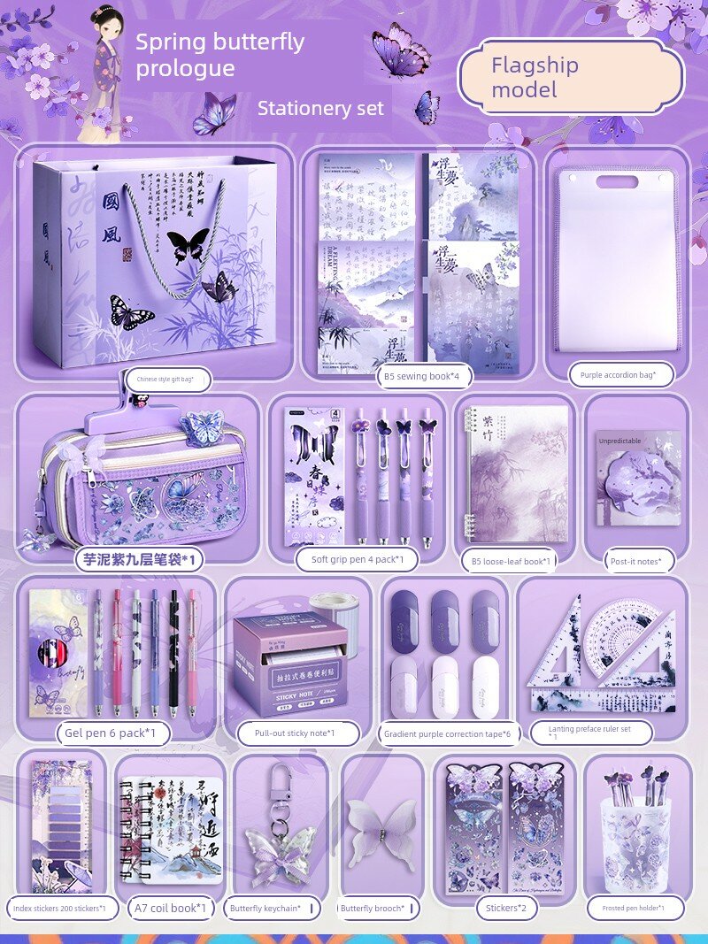 Набор канцелярских принадлежностей в китайском стиле в подарочной коробке для девочек 10 лет, подарок на день рождения,