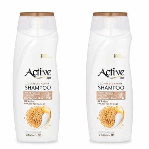 Active Шампунь для поврежденных волос Care&Beauty восстанавливающий, с протеином, кератином, 350мл, 2шт