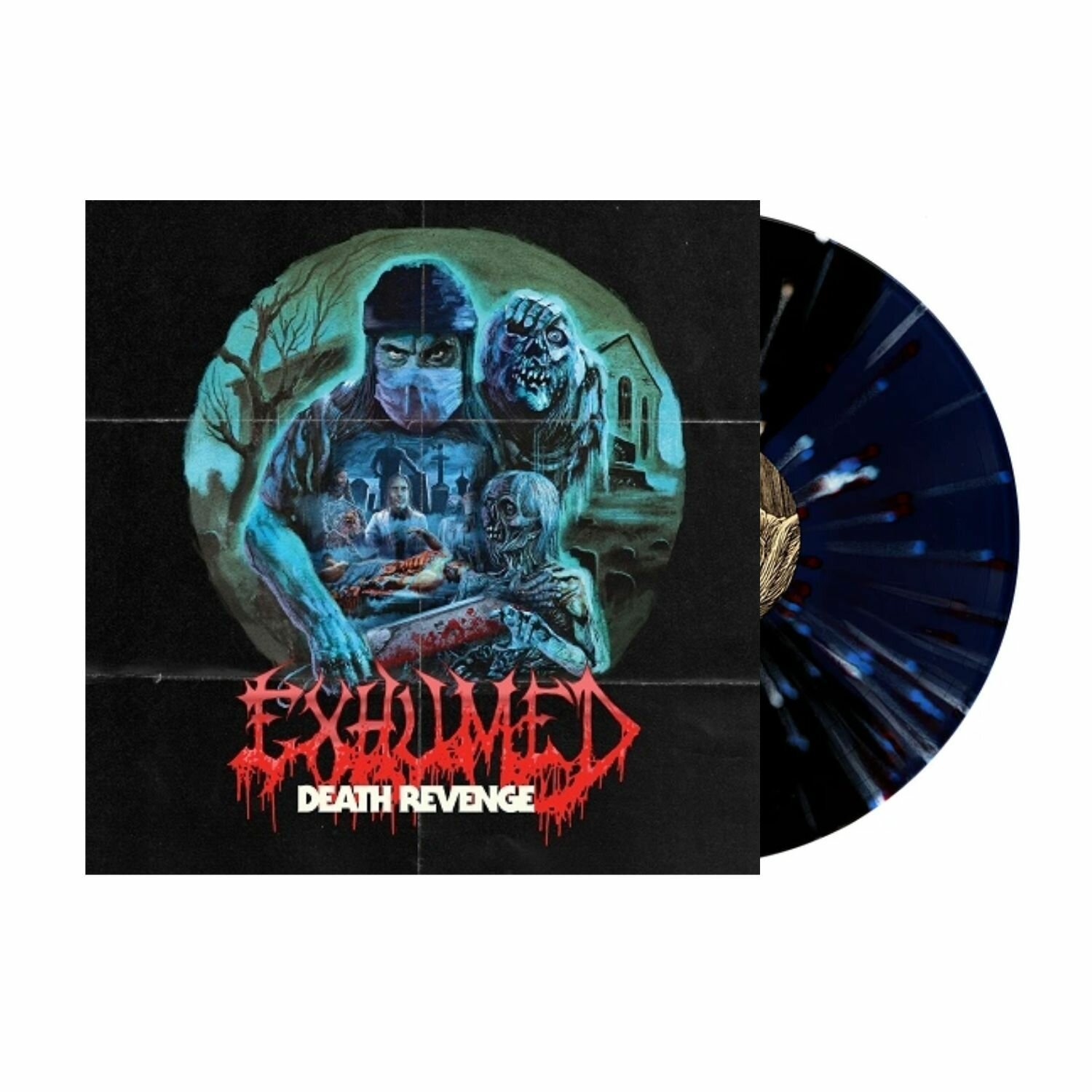 Виниловая пластинка Quad Effect Sea Blue And Black Ice, Exhumed - Death Revenge, Vinyl, LP
