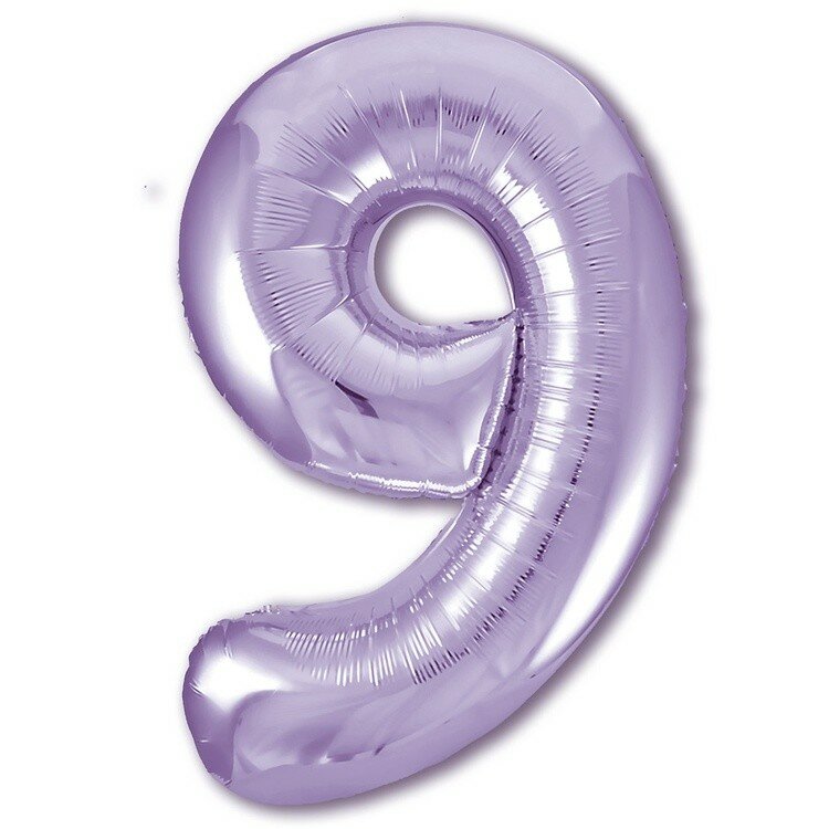 Воздушный шар Веселая затея "Цифра 9", Пастель, Lavender, 40 дюймов
