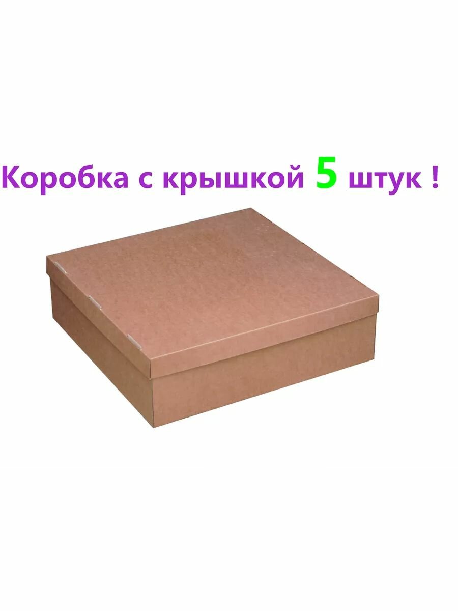 Коробка для упаковки подарков с крышкой 50х50х15 5 штук