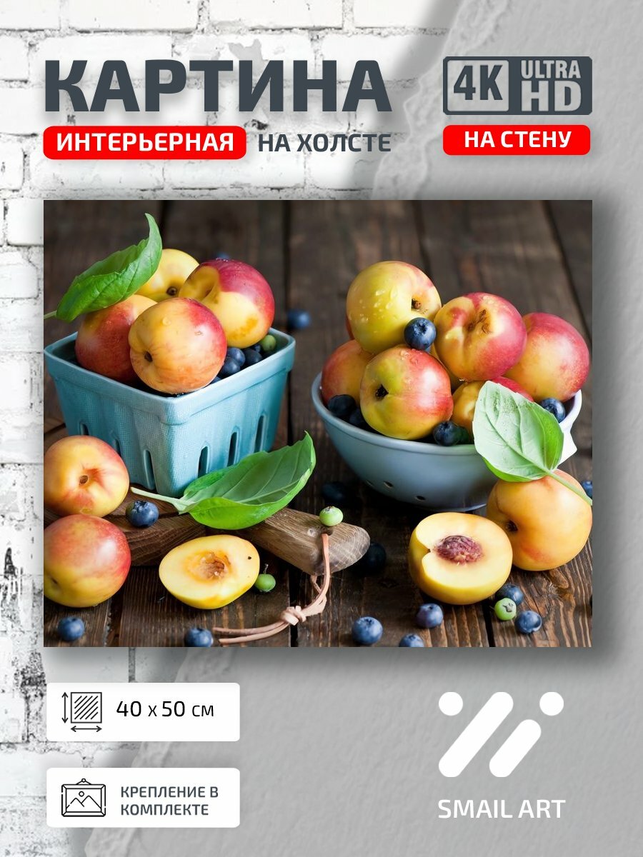 Картина на холсте интерьерная 40 на 50 на стену Тарелка Food для кафе кулинария интерьер