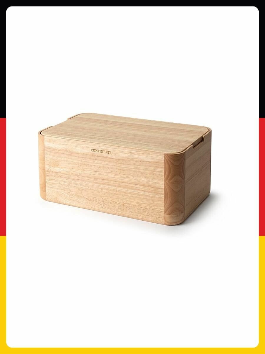 Хлебница Continenta из каучукового дерева со встроенными утопленными ручками