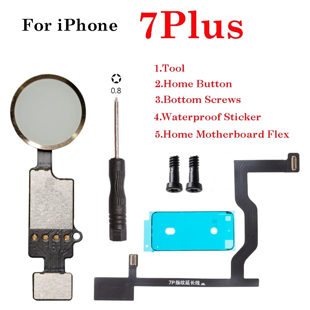 Универсальная Кнопка возврата отпечатков пальцев для iPhone 7 8 Plus 7Plus Gold