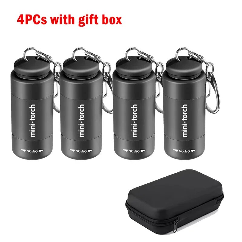 Фонарик карманный mini-torch, 4шт в подарочной коробке