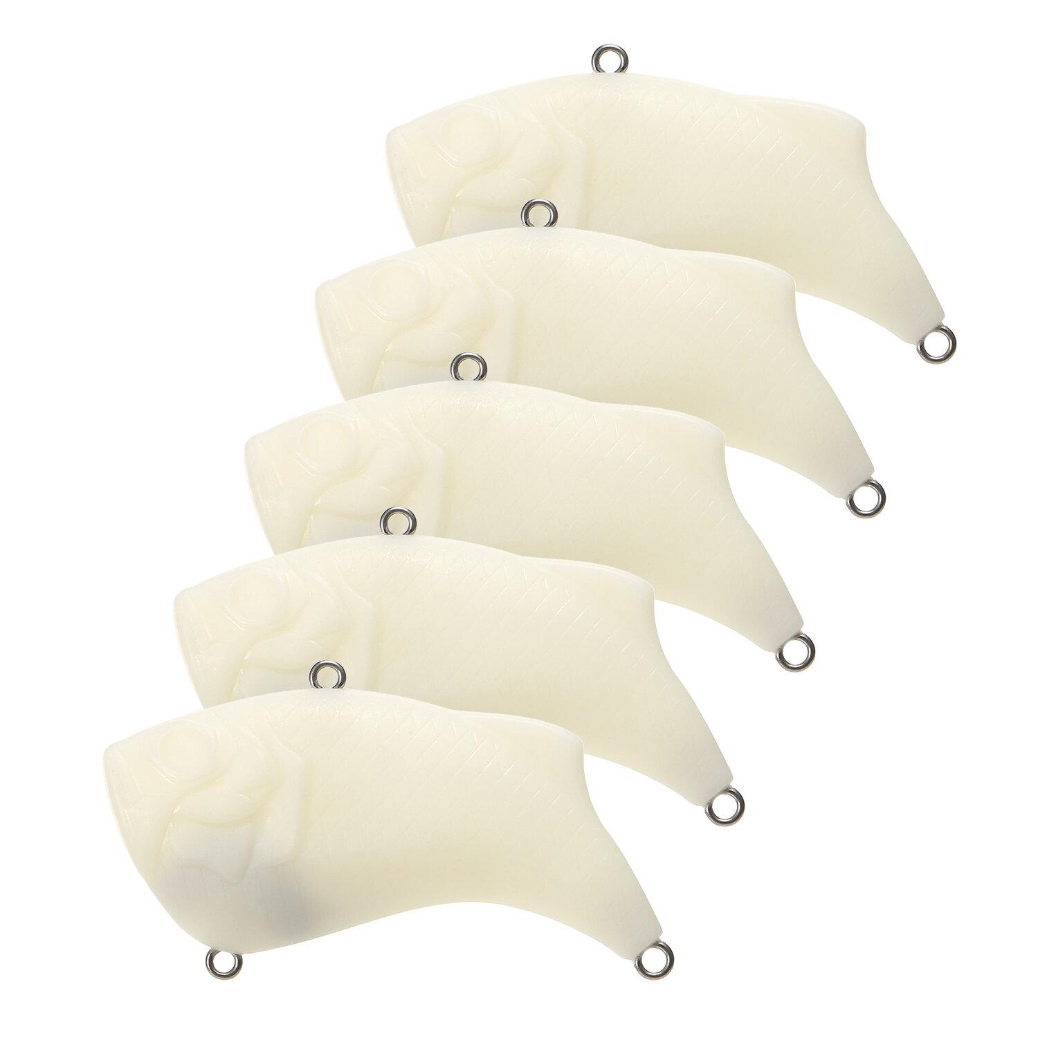 5pcs Нарушители рыбацкие VIB Blank твердый корпус Топлящийся приманка Рыбацкие приманки для баса Искусственные приманки Крэнкбейт Без покраски Рattle Джеркбейт Рыбацкое снаряжение 2.6 дюйма 0.4 унции / шт Белый