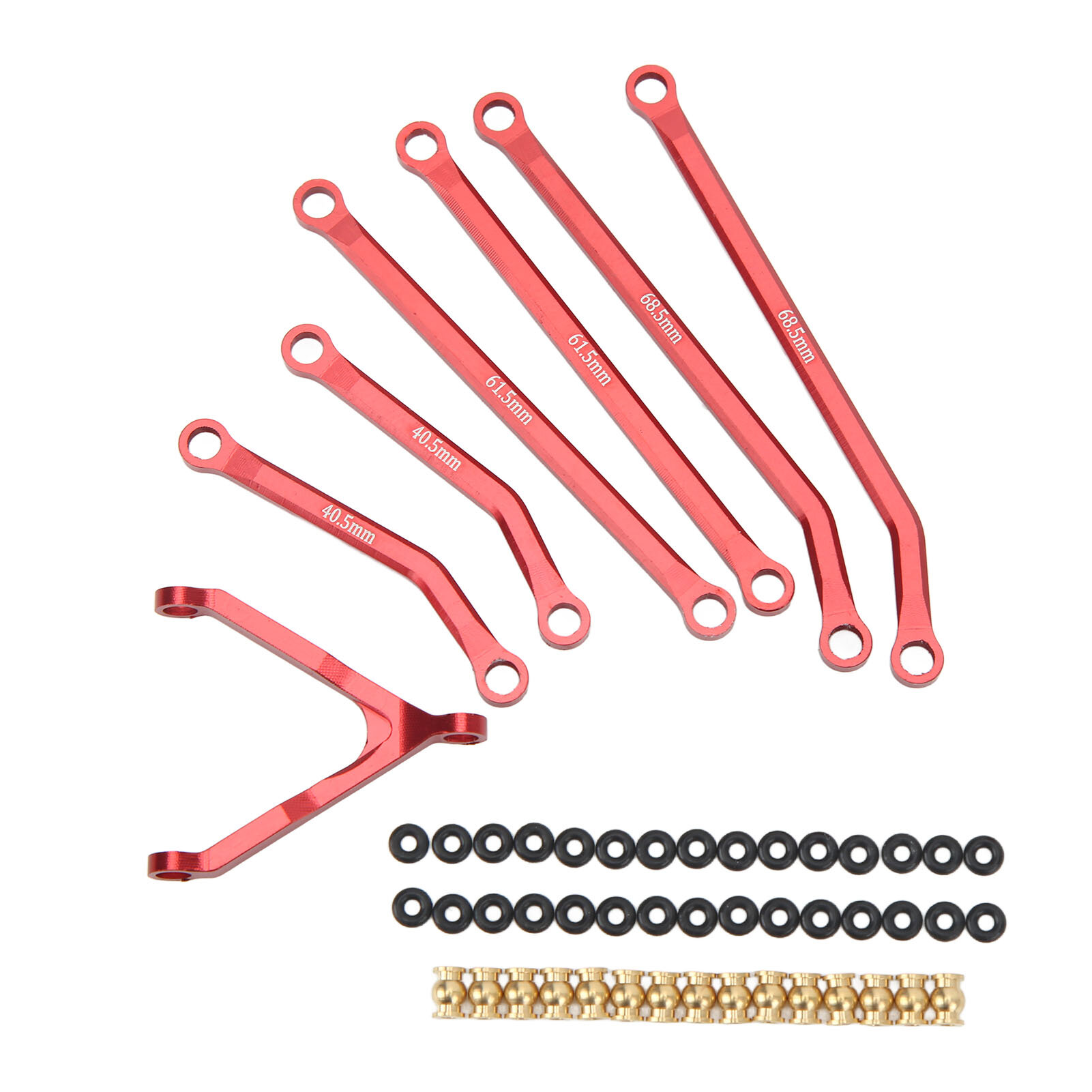 Комплект тяг для радиоуправляемых моделей 1/24, алюминиевые тяги с высоким клиренсом, CNC обработка, красный цвет