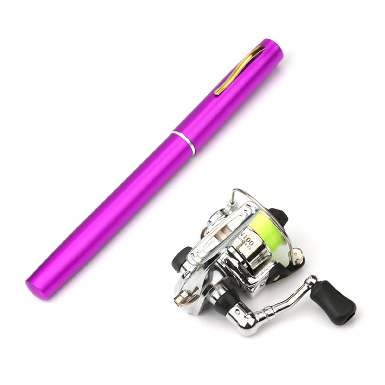 Комбо Telescopic Fishing Rod Spinning Reel, Glass steel fiber, Aluminum alloy, Collapsible size 8.0*0.5in, Weight 2.8oz, 4.3:1 gear ratio, 2+1BB, Line capacity 1#-120M/2#-60M, Color Green Purple Gold Black Silver Blue Red, Model 1M 1.4M 1.6M, 1 Fishing
