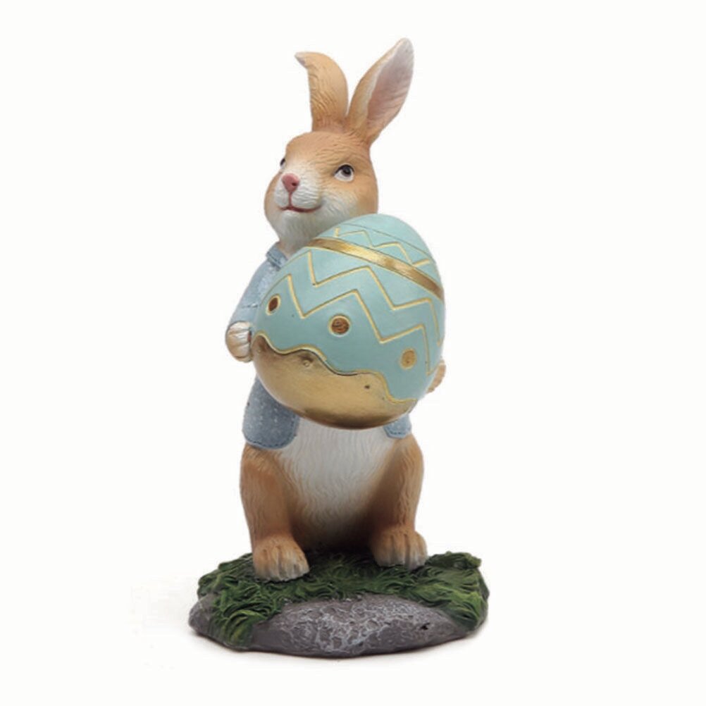 Статуэтки пасхального кролика с морковью, милая статуя кролика из смолы, украшения из смолы, пасхальные подарки для детей
