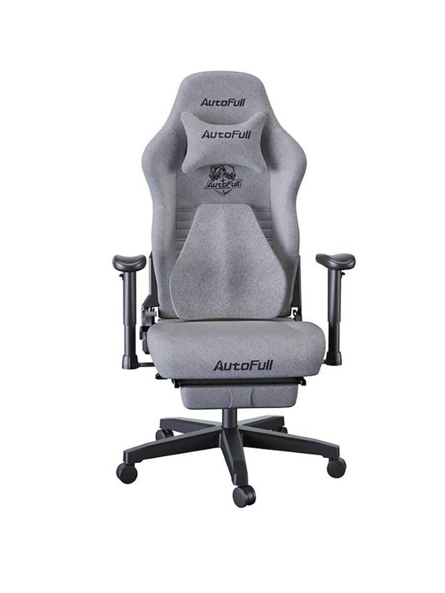 Кресло игровое AutoFull AF083GB серия C3, с поддержкой для ног, цвет: серый