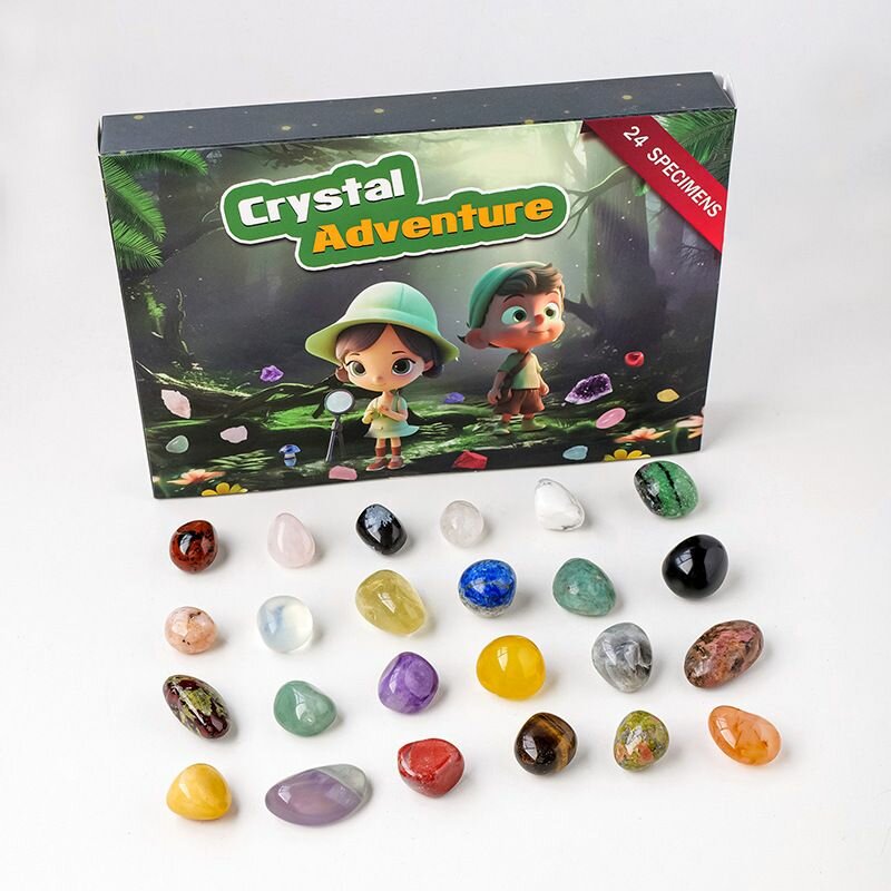 Адвент календарь с натуральными камнями и минералами