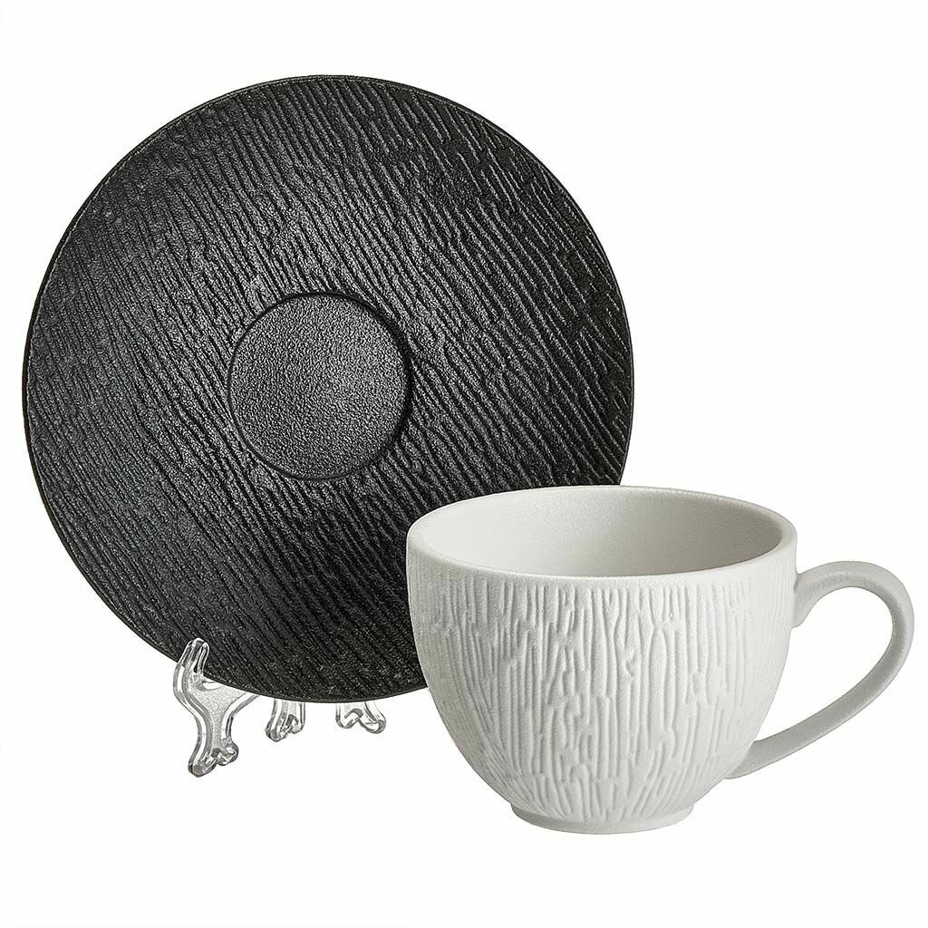 Фарфоровый чайный набор 2 предмета "FLAT WHITE collection" в подарочной коробке AK4-0004