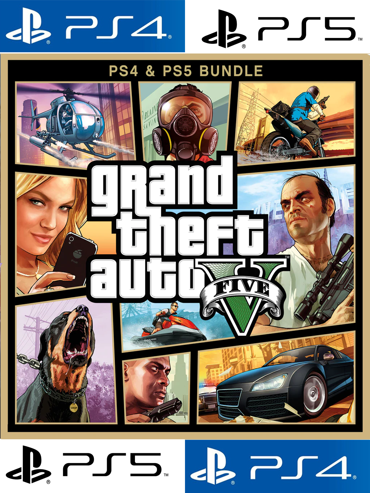Игра Grand Theft Auto V PS4 и PS5 Bundle, цифровая версия , PlayStation PS4/PS5, Русский язык