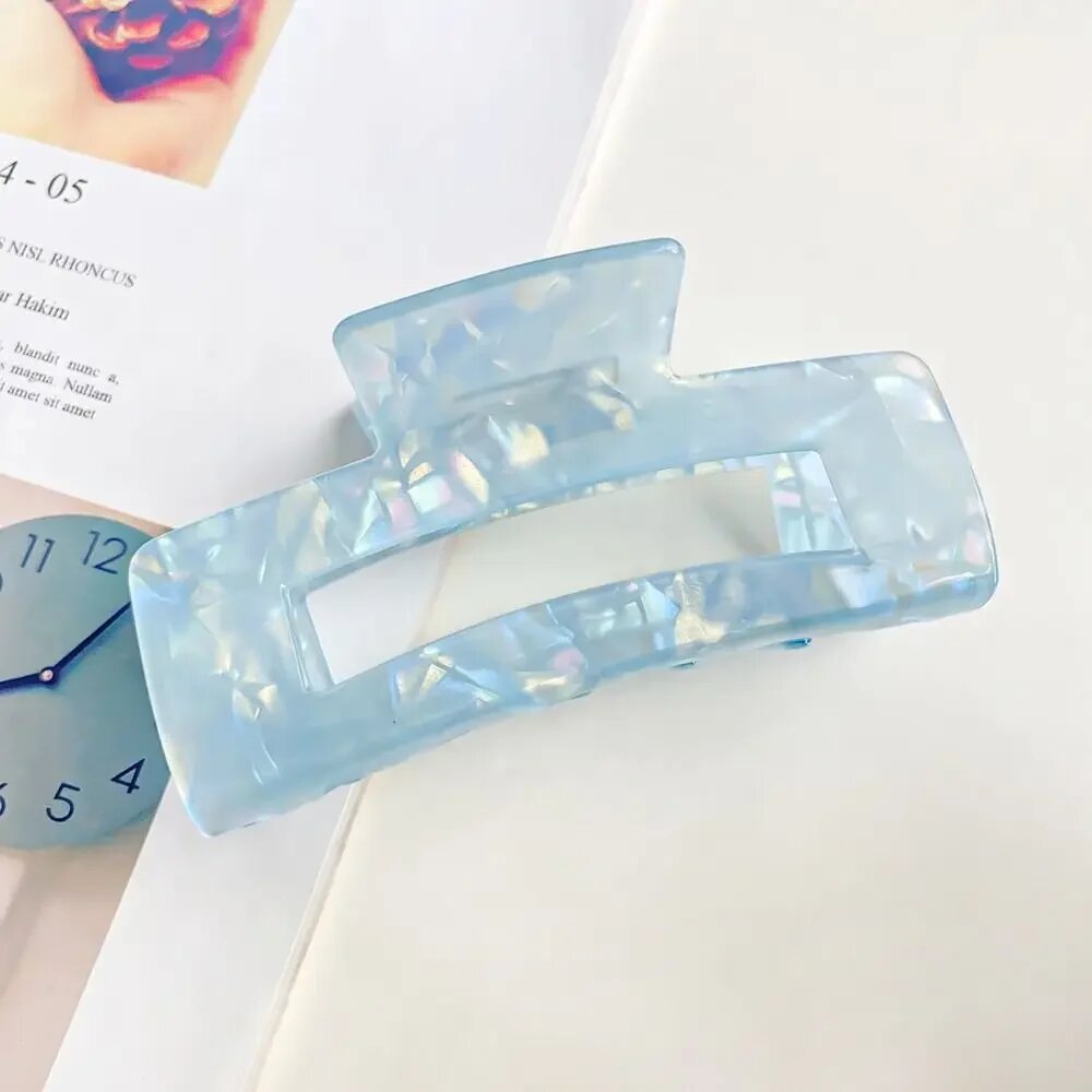 Заколка для волос краб, голубой цвет, blue 2