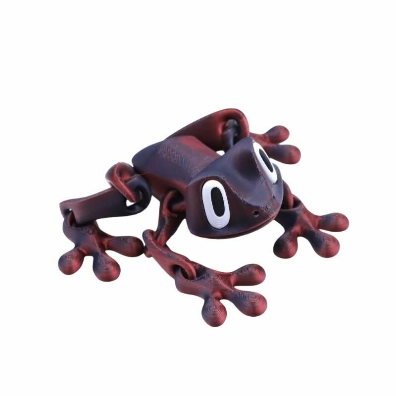 3d-печатное украшение в виде подвижной лягушки с магнитным шарниром-красный и черный градиент