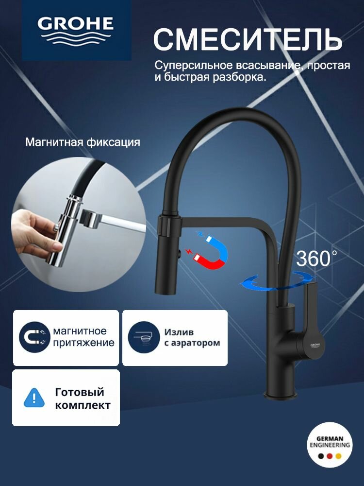 Смесители для кухни Grohe с магнитным краном