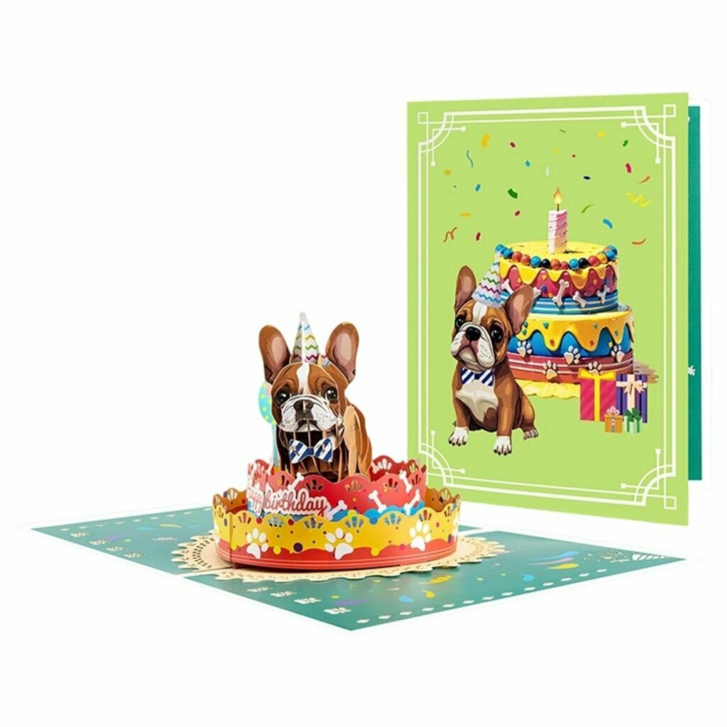 Креативная 3D трехмерная поздравительная открытка серии pet dog на день рождения открытка-Метод Bucket