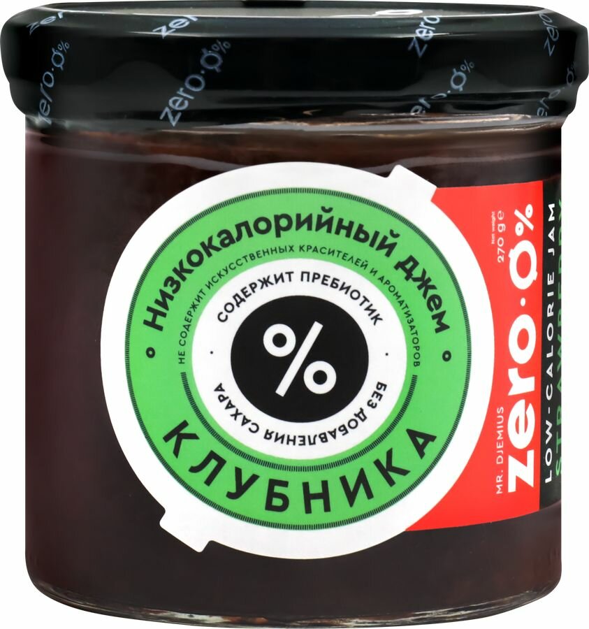 Джем низкокалорийный MR.DJEMIUS ZERO Клубника, 270г x 3 упаковки