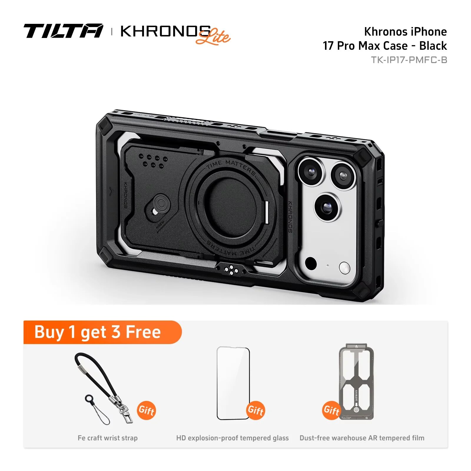 Tilta Khronos iPhone 17 Pro Max Case Black
