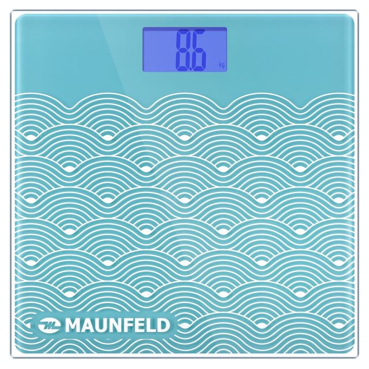 Весы напольные "MAUNFELD" MBS-183G03, до 180 кг, стекло, бирюзовый