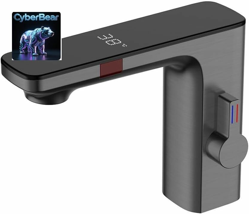 Кран с инфракрасным датчиком и индикацией температуры. Бесконтактный смеситель, автоматический смесительG