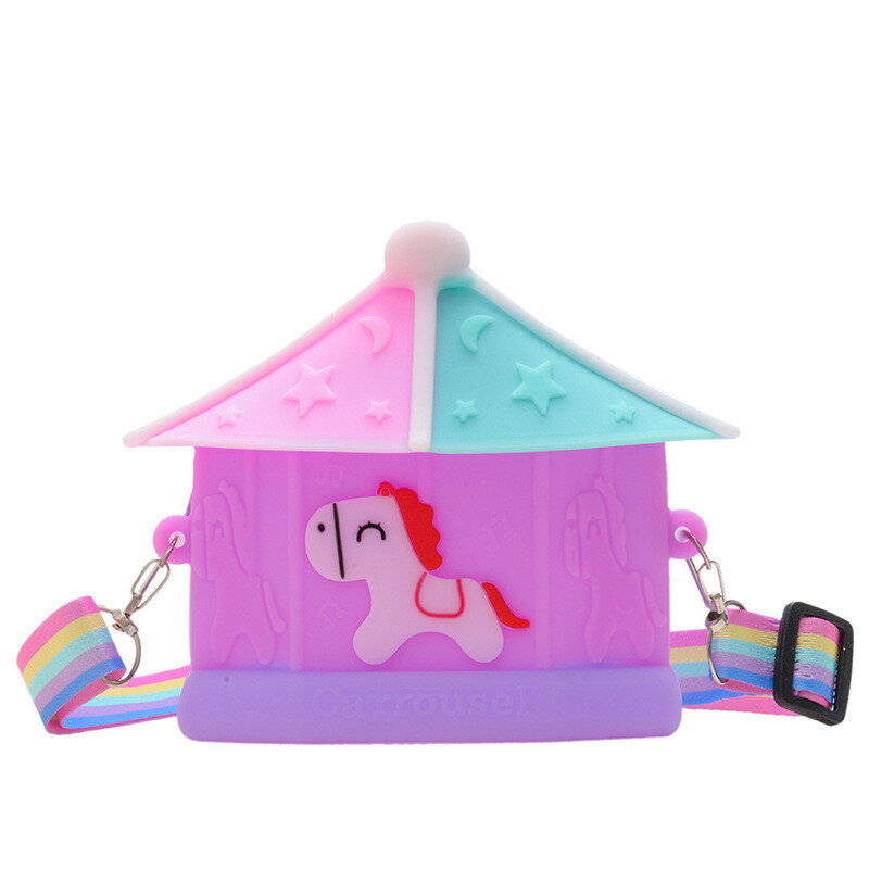 Милая и стильная силиконовая сумка через плечо для девочек ярко-розового и пурпурного цвета