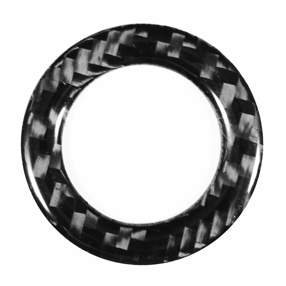 Engine Start Button Cover, Real Carbon Fiber Weather Proof Stop Sticker Self Adhesive UV Protected Replacement for Infiniti Q50/Q60/QX60 Car