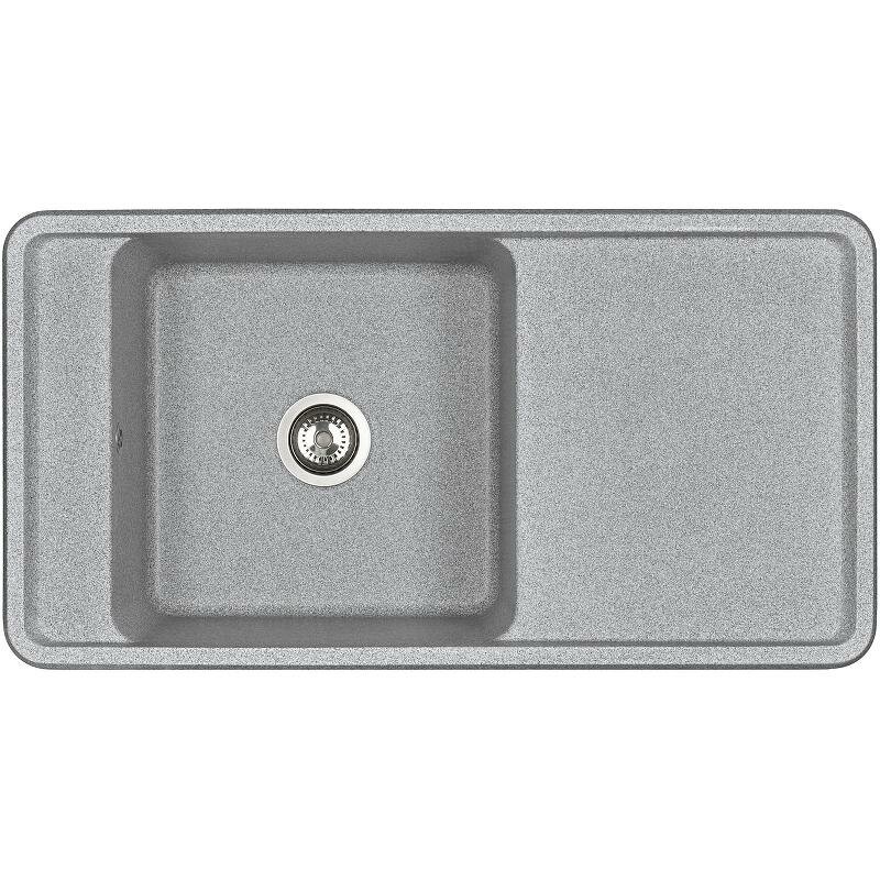Мойка для кухни Aquaton 97х51 1A725132BS230 серая, 1 чаша, литьевой мрамор