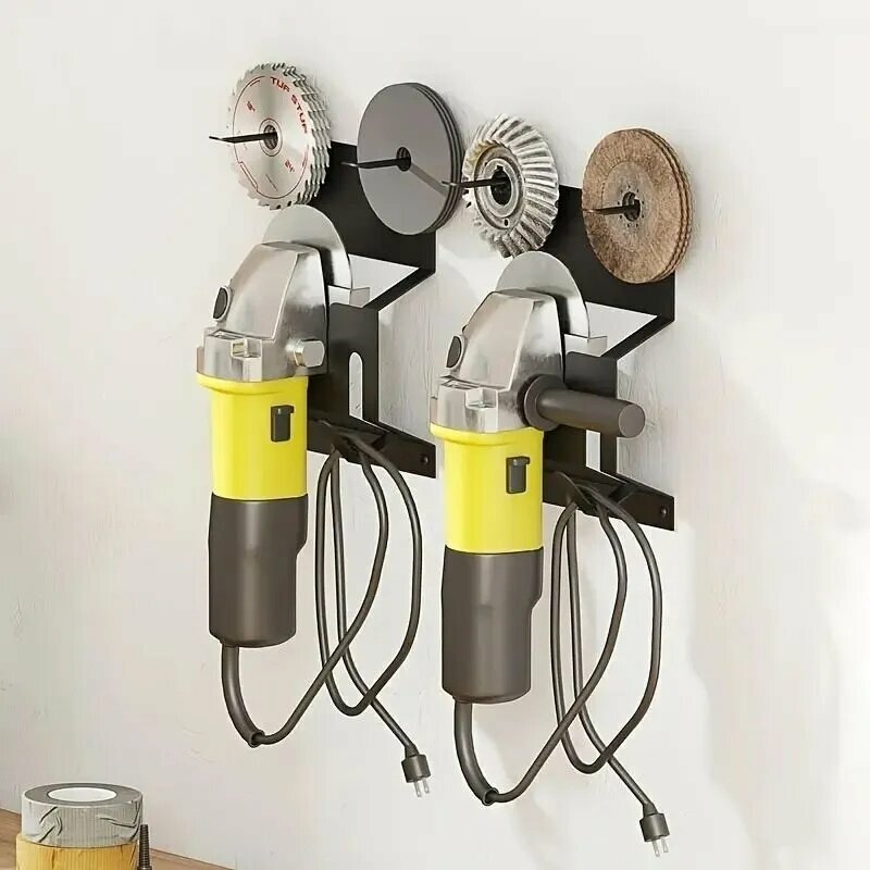 Держатель для УШМ (болгарки) чёрный, 1шт, настенный, Подвеска для дисков